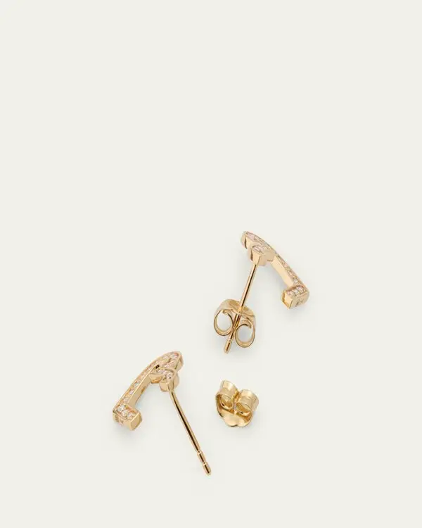 SYDNEY EVAN 14k Yellow Diamond Heart Hoop Earrings