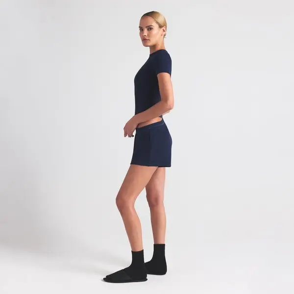 SKIMS Cotton Rib Loose Shorts - Navy