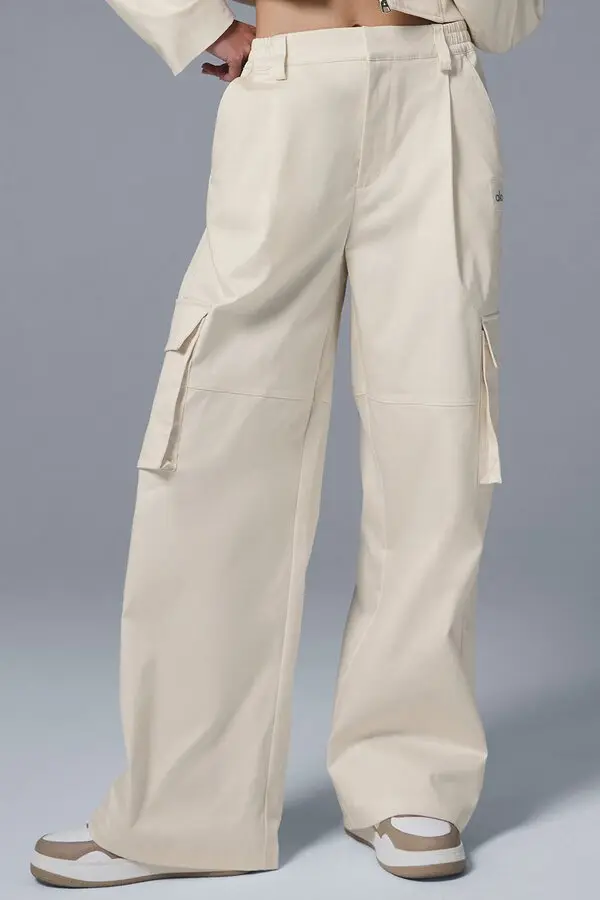 Alo Yoga High-Waist Cargo Trousers - Ivory | Editorialist