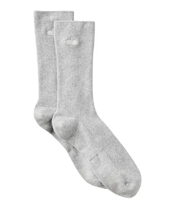 Alo Yoga Half-crew Understated Socks - Athletic Heather Grey