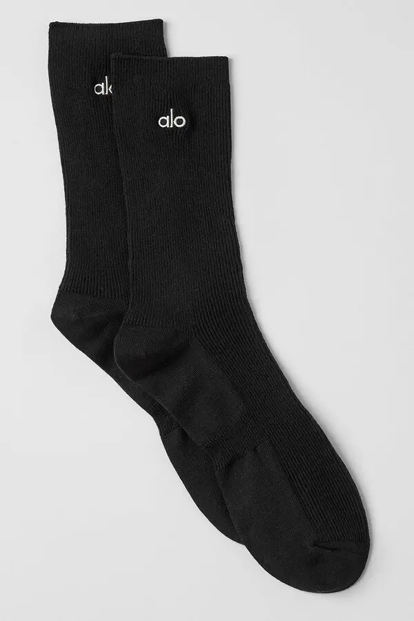 Alo Yoga Half-crew Understated Socks - Black
