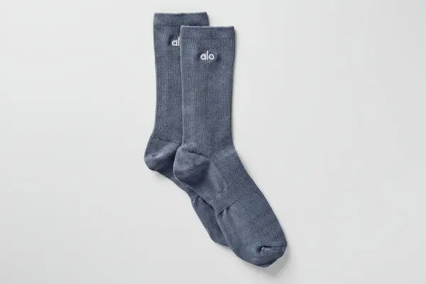 Alo Yoga Half-crew Understated Socks - Bluestone