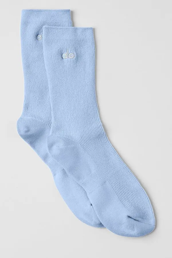 Alo Yoga Half-crew Understated Socks - Seashell Blue
