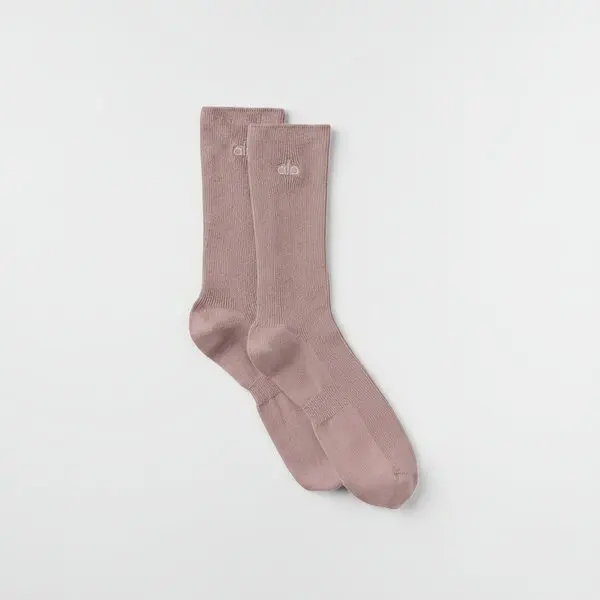 Alo Yoga Half-crew Understated Socks - Taupe