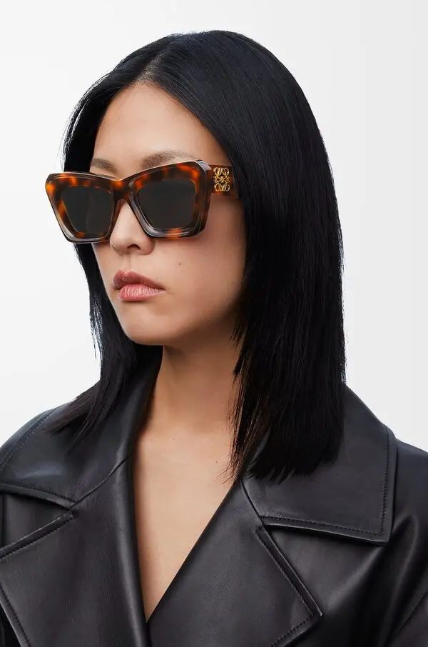 Loewe Beveled Cat Eye Sunglasses - Havana
