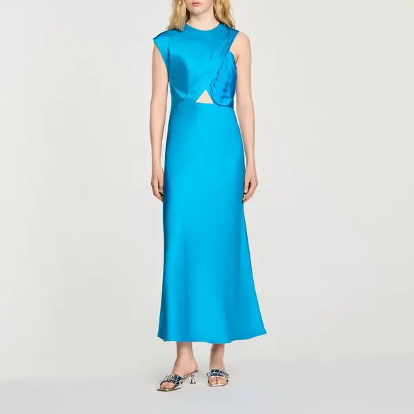 Sandro Sleeveless Draped Maxi Dress