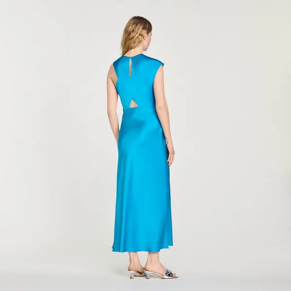 Sandro Sleeveless Draped Maxi Dress