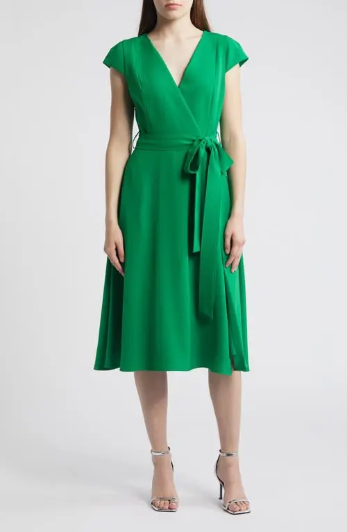 black halo midi dress in green Black Halo Elara Midi Dress in Espresso main image 1