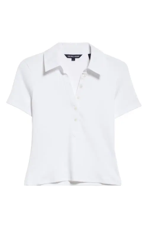 Veronica Beard Kearney Stretch Cotton Polo - White