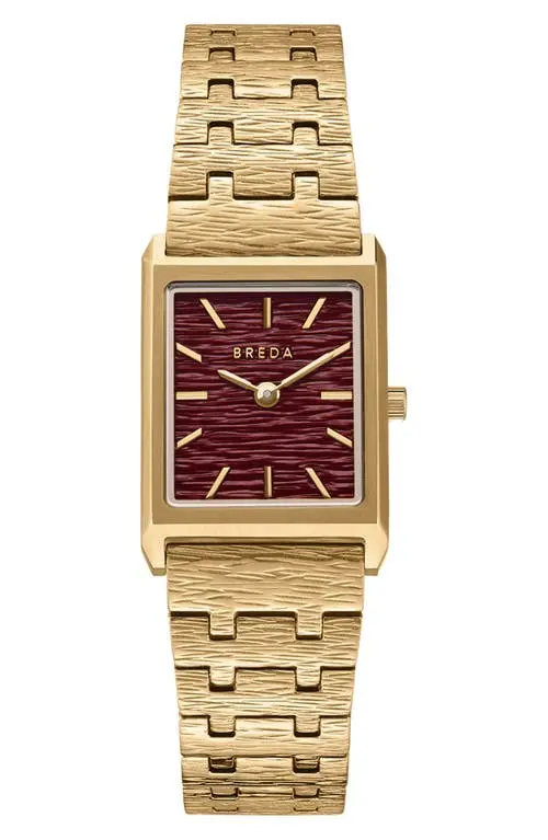 BREDA Virgil Revival Link Bracelet Watch - 18k Goldlated/ Brown