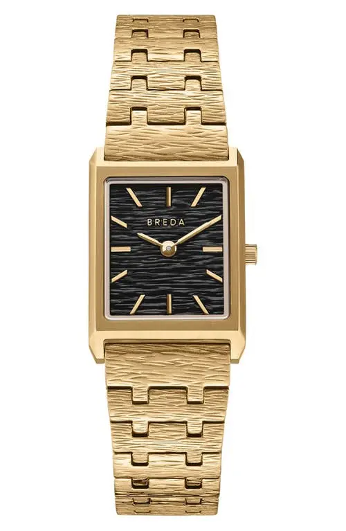 BREDA Virgil Revival Link Bracelet Watch - 18k Goldlated/black