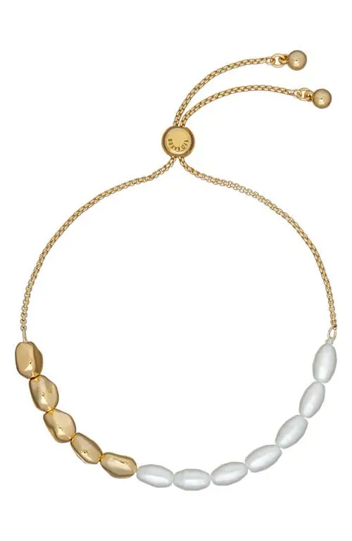 Ted Baker London Inela Imitation Pearl Slider Bracelet - Gold Tone/pearl