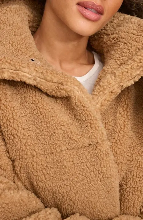 LEVI'S Quilted Faux Fur Teddy Jacket - Chestnut