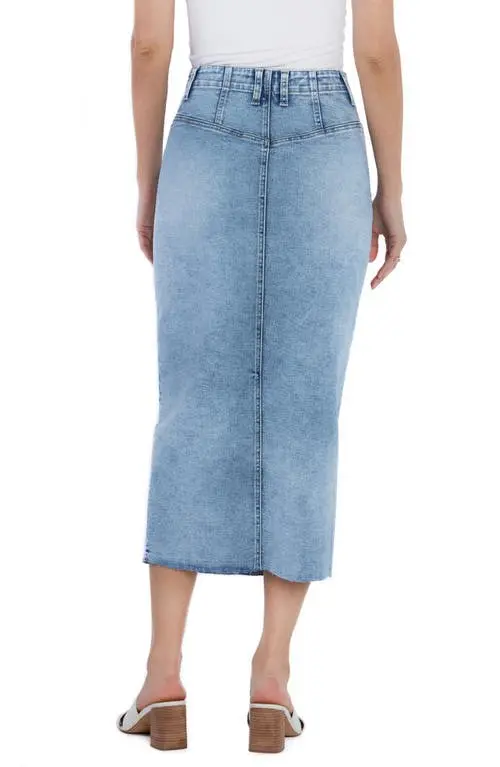 WASH LAB DENIM Asymmetric Waist Midi Skirt