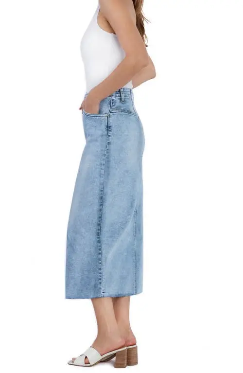 WASH LAB DENIM Asymmetric Waist Midi Skirt