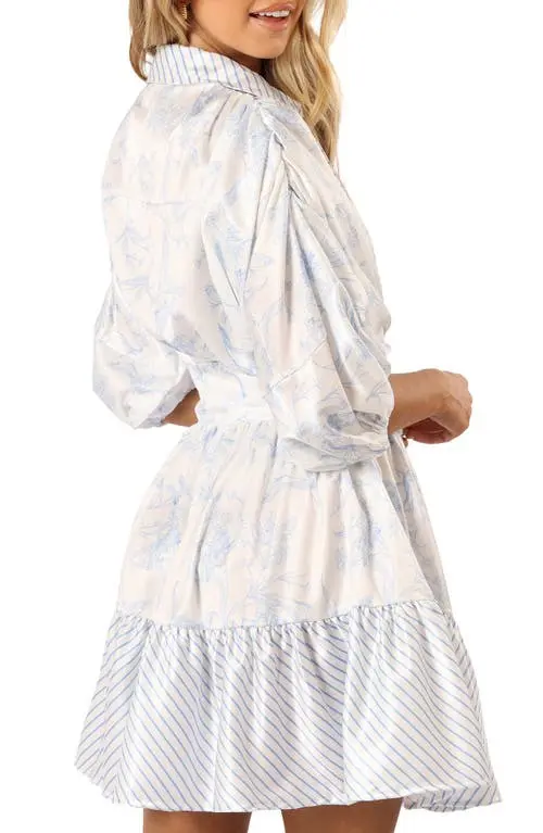 PETAL & PUP Leigha Floral And Stripe Shirtdress