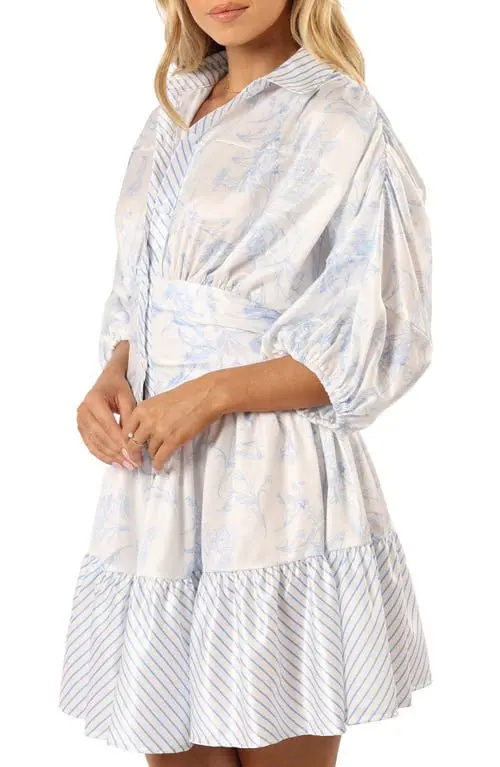 PETAL & PUP Leigha Floral And Stripe Shirtdress