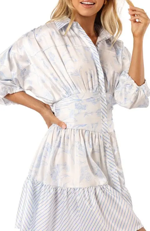 PETAL & PUP Leigha Floral And Stripe Shirtdress