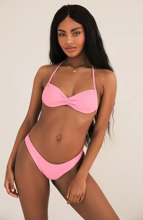 DIPPIN DAISY'S Christina Tie Bandeau Bikini Top - Bubblegum Waffle