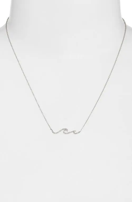 Meira T Diamond Mini Wave Bar Necklace