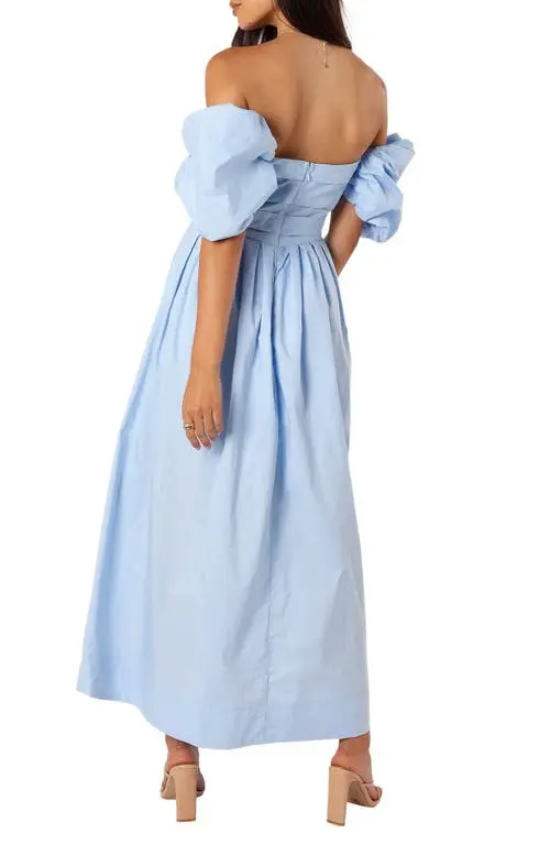 PETAL & PUP Solana Off-the-shoulder Cotton Maxi Dress