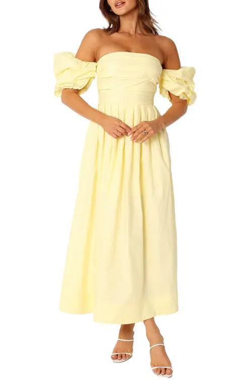 PETAL & PUP Solana Off-the-shoulder Cotton Maxi Dress