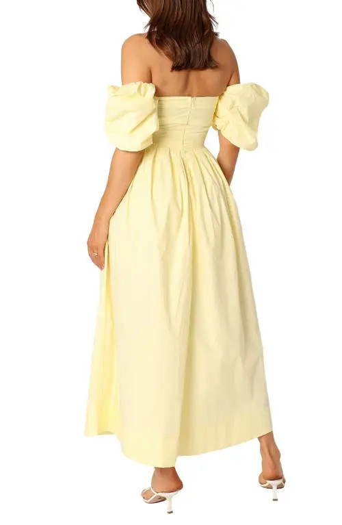PETAL & PUP Solana Off-the-shoulder Cotton Maxi Dress