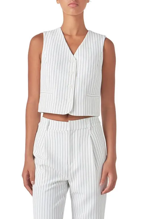 GREY LAB Pinstripe Cropped Vest