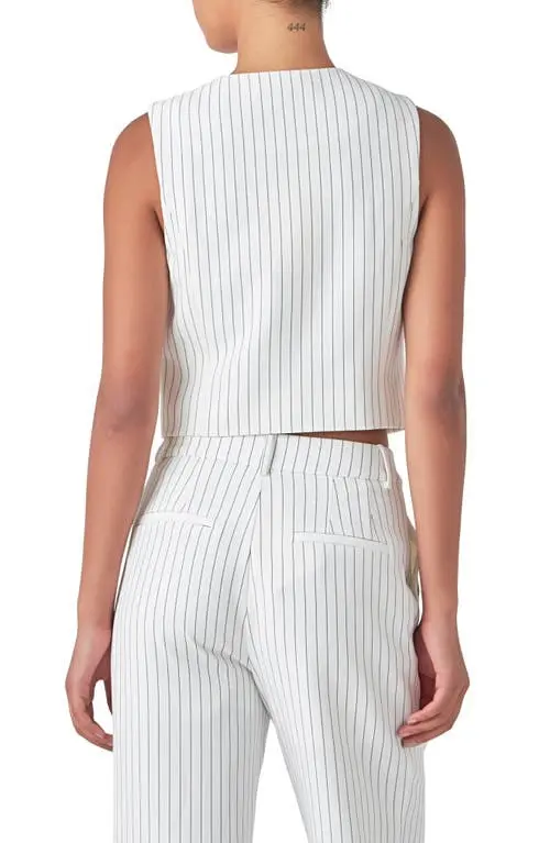 GREY LAB Pinstripe Cropped Vest