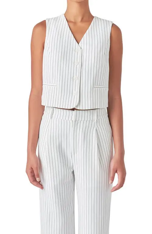 GREY LAB Pinstripe Cropped Vest