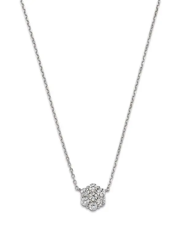 Bloomingdale'S Diamond Flower Cluster Pendant Necklace - White