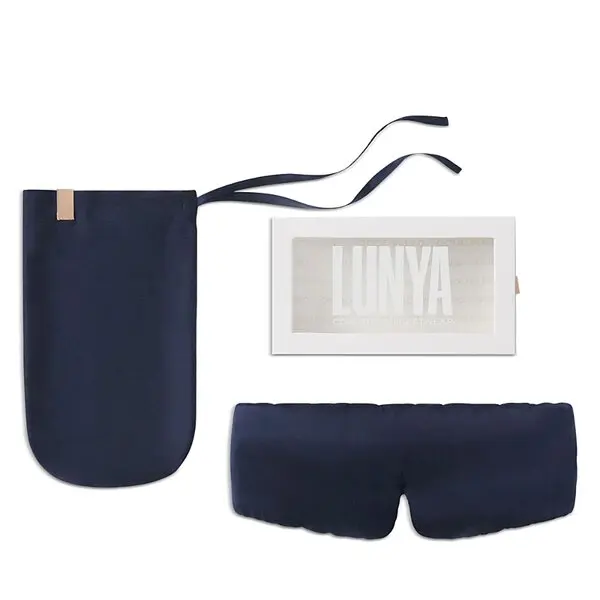 Lunya Weighted Silk Sleep Mask - Deep Blue