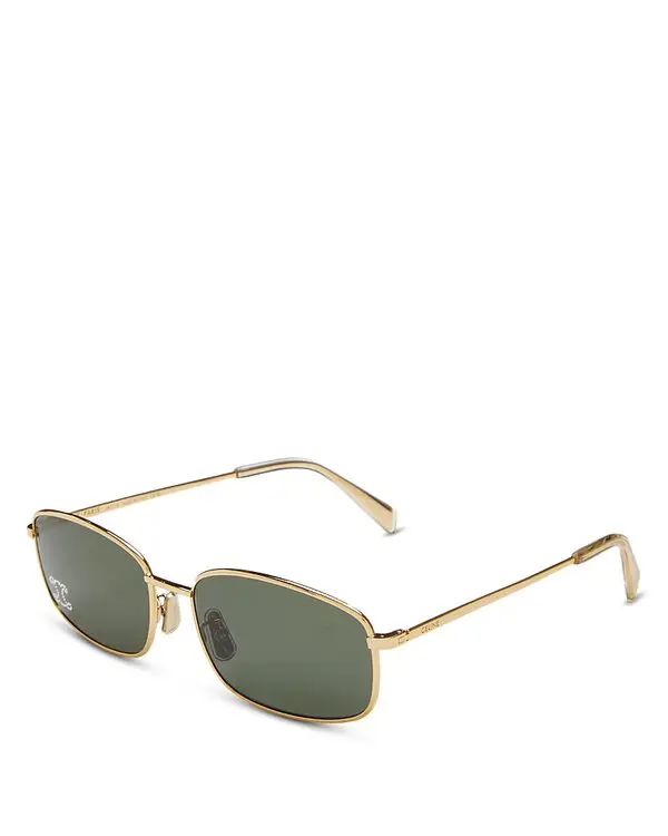 Celine Square Sunglasses, 60mm - Gold/green Solid