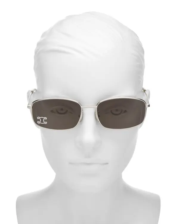 Celine Square Sunglasses, 60mm - Silver/gray Solid