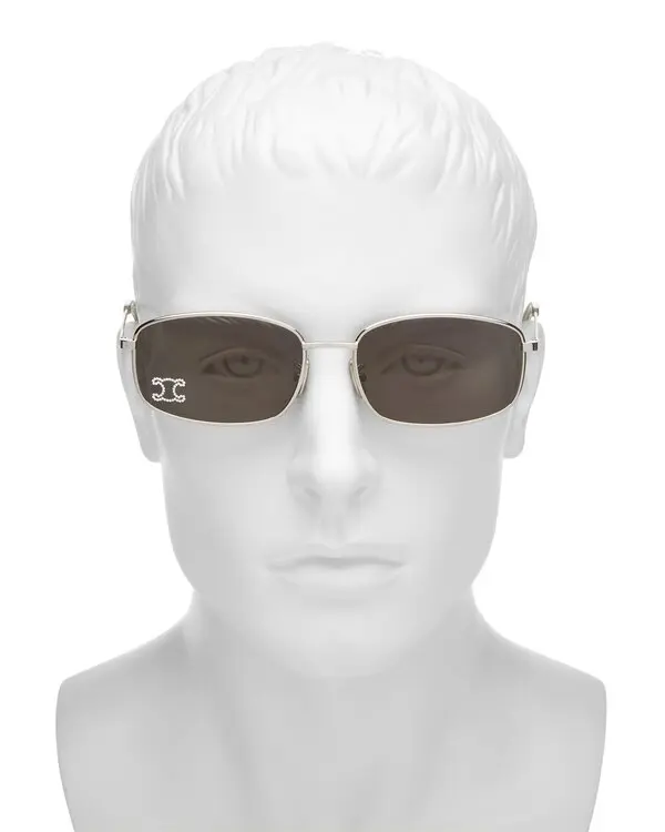 Celine Square Sunglasses, 60mm - Silver/gray Solid