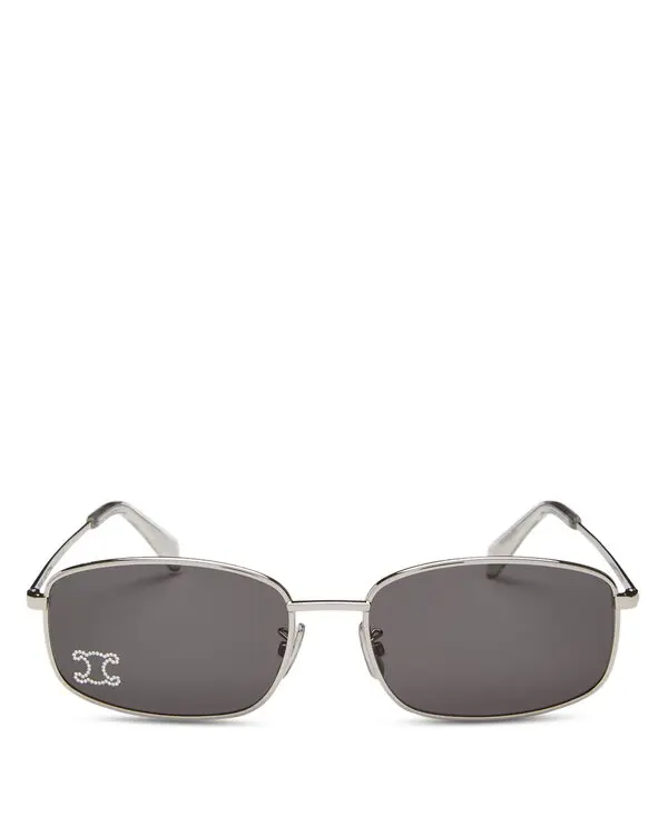 Celine Square Sunglasses, 60mm - Silver/gray Solid
