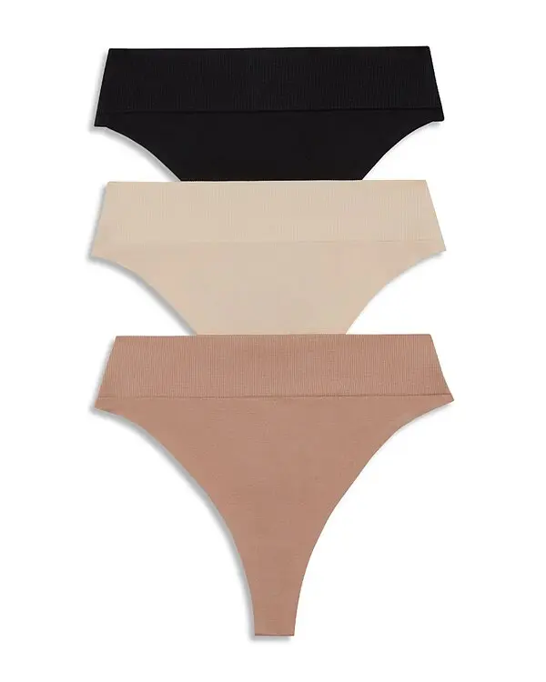Honeydew Intimates Devin Thong, Pack Of 3 - Black/seashell
