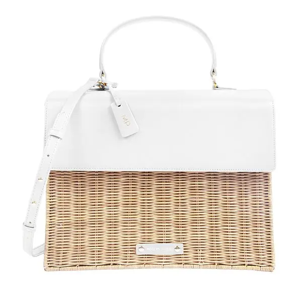 MODERN PICNIC The Large Luncher Wicker Lunch Box - White