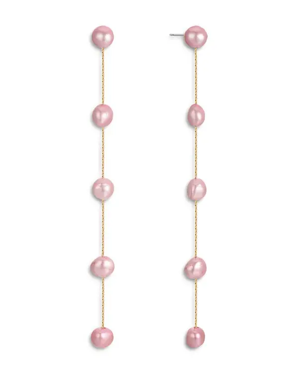 Ettika Cultured Freshwater Pearl Drop Earrings - Pink