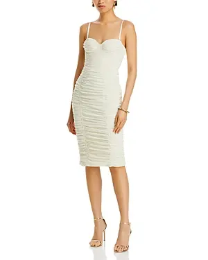 Bcbgmaxazria Ruched Strapless Dress In Off-White - 67% Off | Editorialist