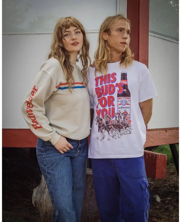 Junk Food Clothing Budweiser Striped Fleece