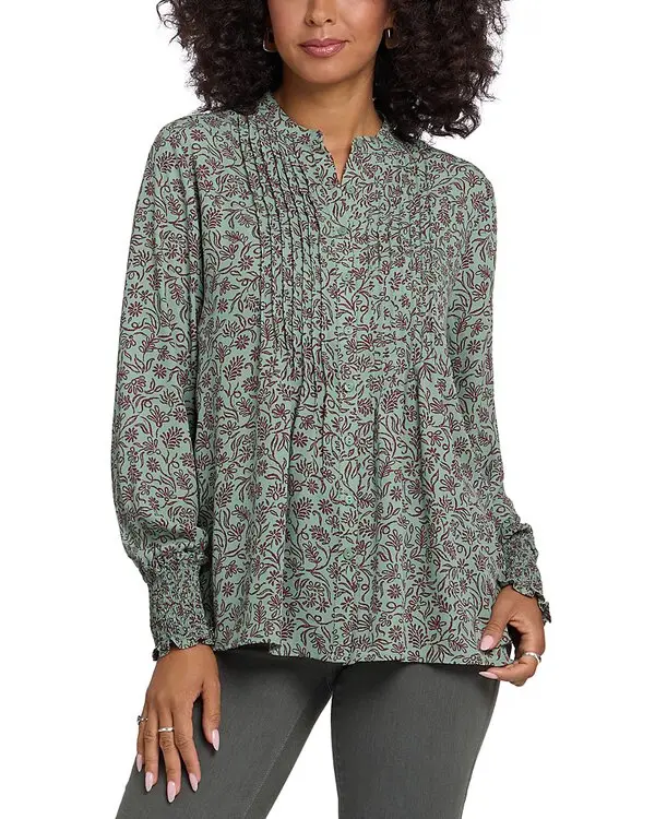 NYDJ Pleated Peasant Blouse - Morningside