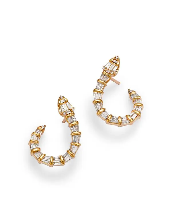 Bloomingdale'S Diamond Serpent Hoop Earrings In 14k Yellow - Gold