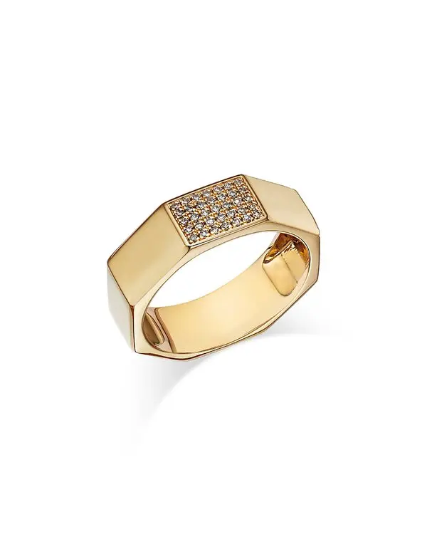 Bloomingdale'S Diamond Geometric Band In 14k Yellow - Gold