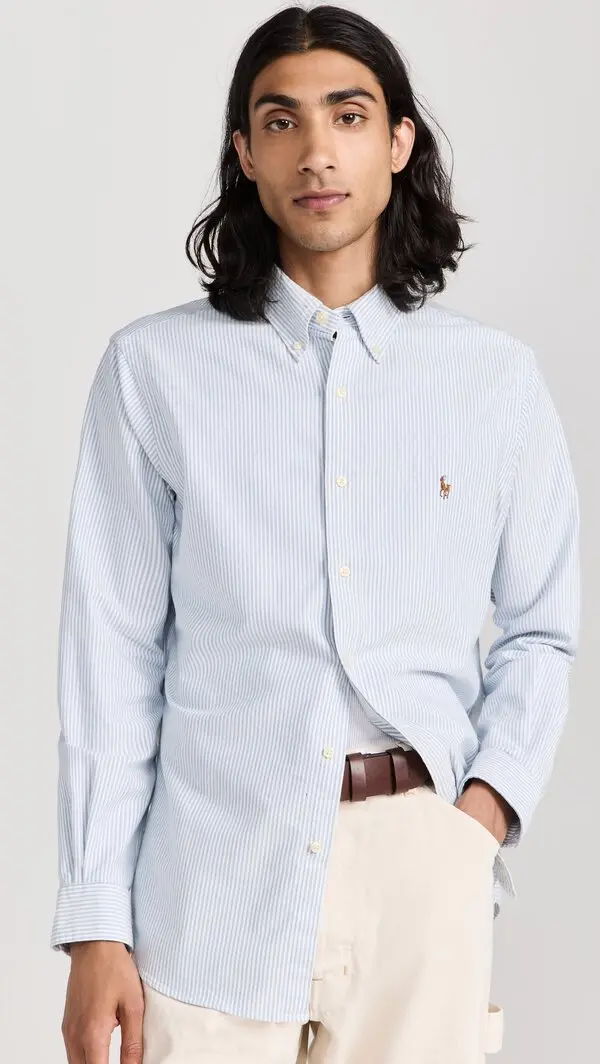 Polo Ralph Lauren Classic Fit Striped Oxford Shirt - Blue/white Stripe