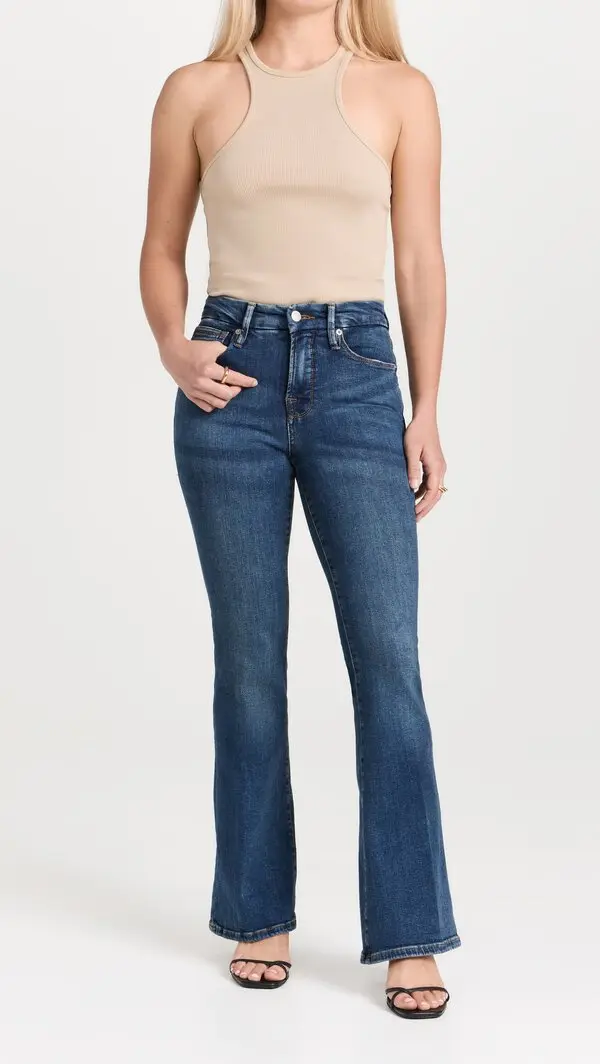 Good American Petite Flare Jeans