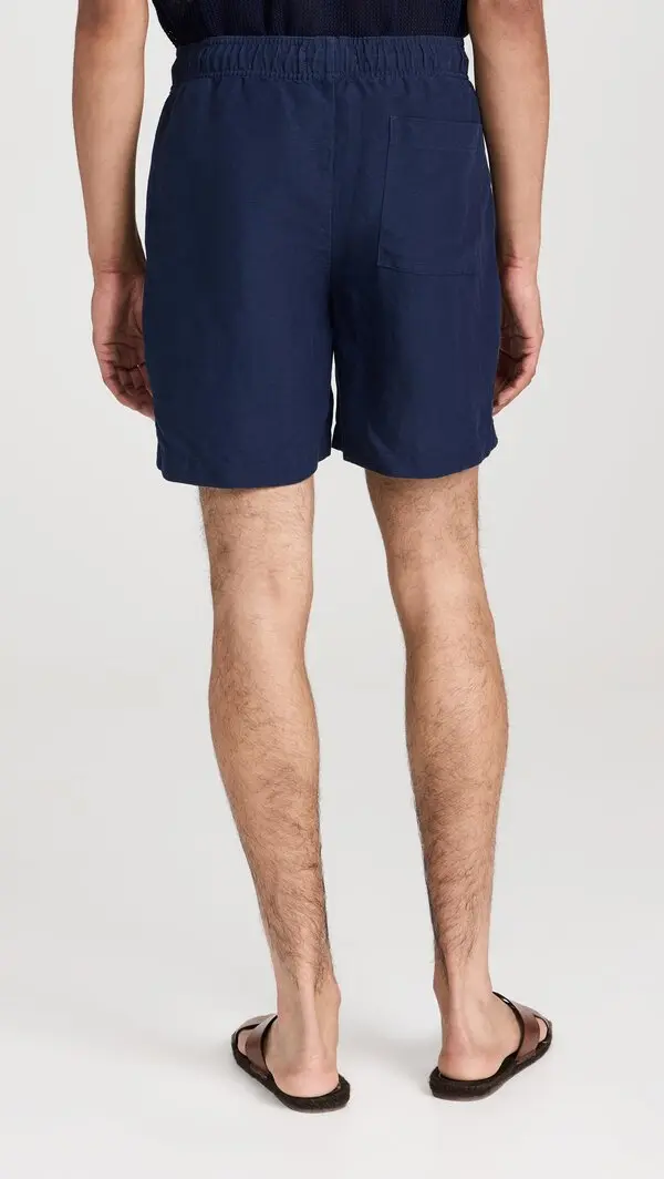 Onia Air Linen Pull-on Shorts - Deep Navy