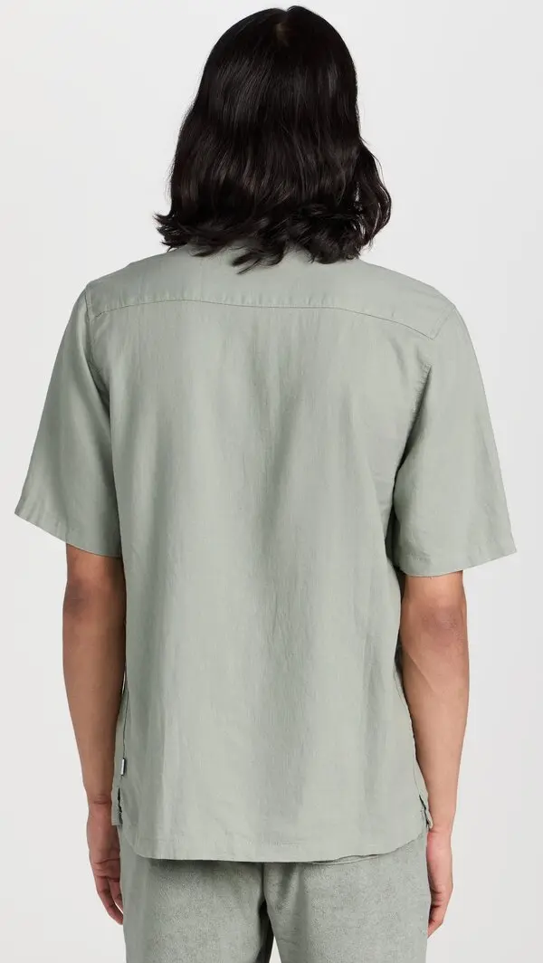 Onia Air Linen Convertible Vacation Shirt - Sage