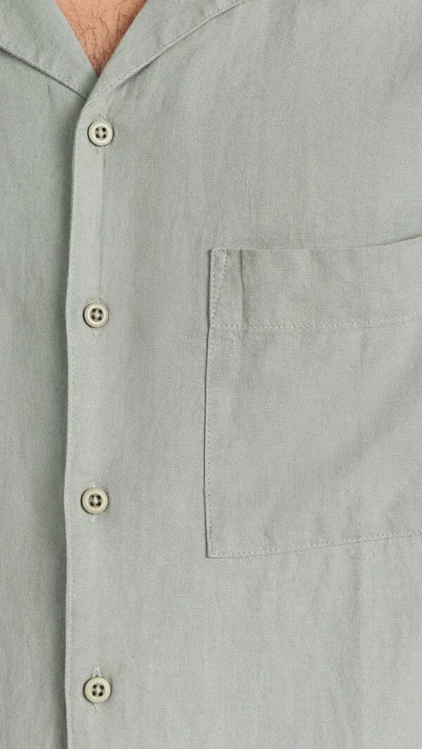 Onia Air Linen Convertible Vacation Shirt - Sage