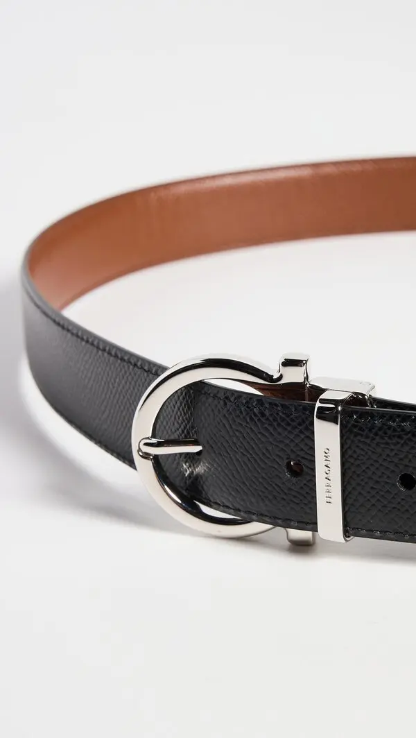 FERRAGAMO Single Gancio Reversible Leather Belt